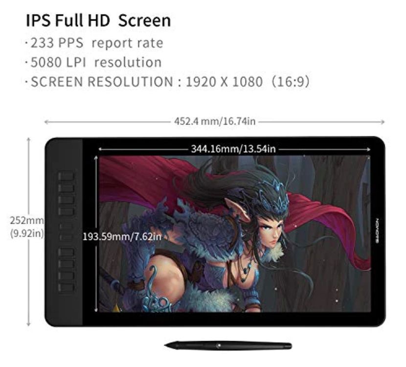 GAOMON PD1560 Full HD Drawing Display inkl. Stift und Tasche (Gebraucht ...