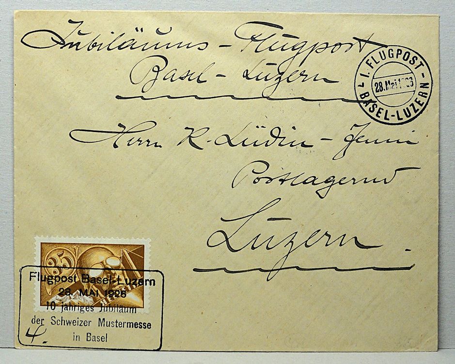 Flugpost Brief Pro Aero F6 / Basel-Luzern 1926 (Gebraucht) in Solduno für CHF 3 – mit Lieferung ...
