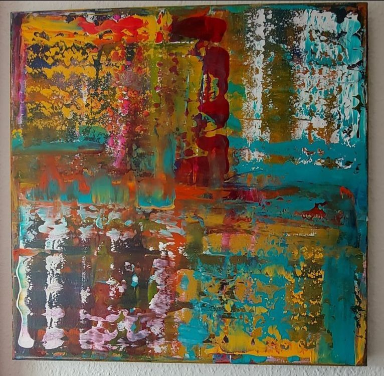 Bild, Farbenfroh, Unikat von mir selbstgemalt 40×40 (Neu (gemäss Beschreibung)) in Riehen für ...