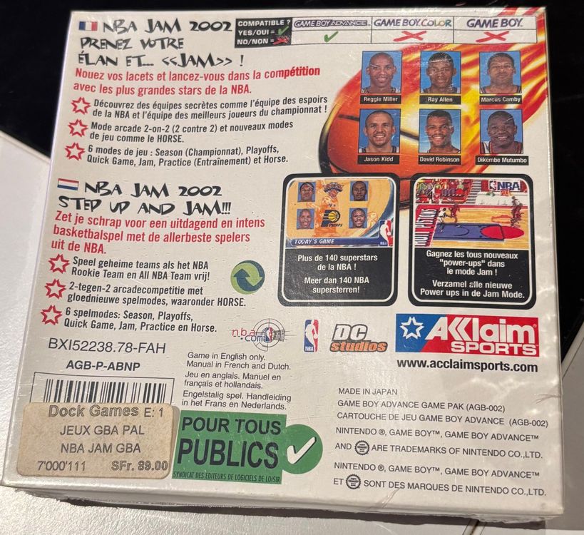 NBA JAM 2002 GBA OVP Sealed (Neu und originalverpackt) in Cottens FR ...