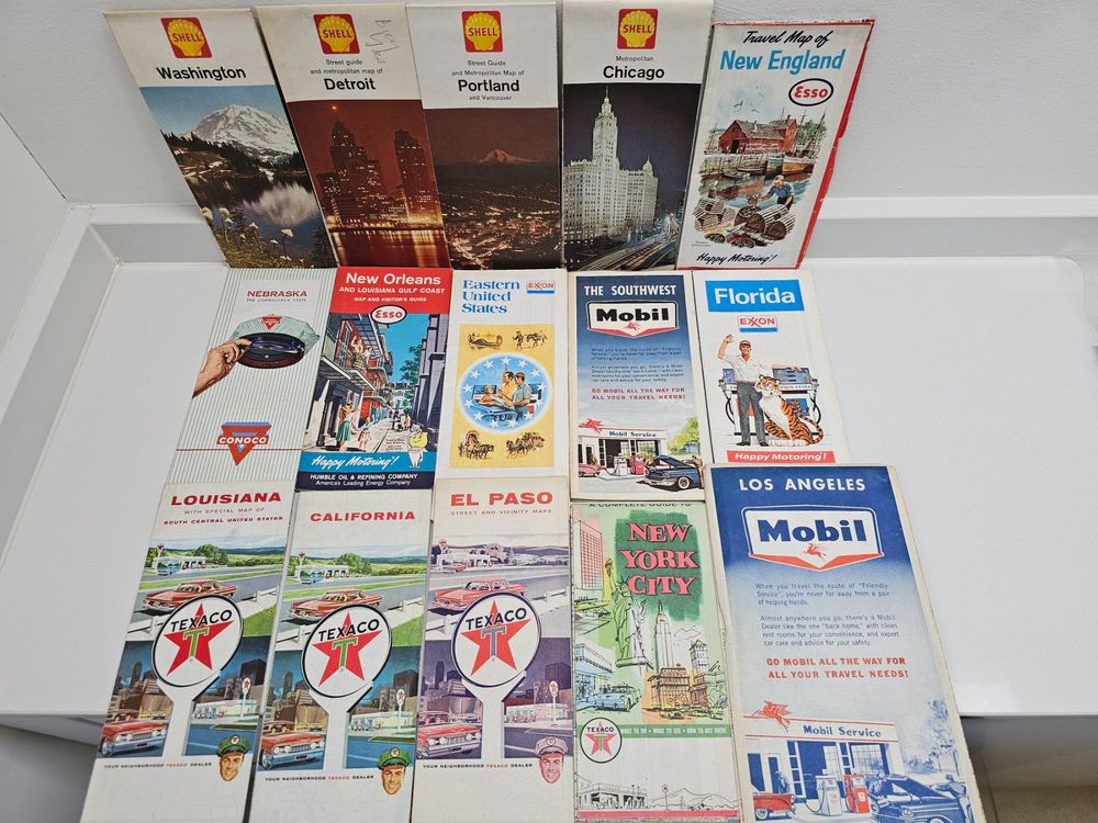 USA Karten Shell Esso Mobil Exxon Texaco Motor vintage (Gebraucht) in ...
