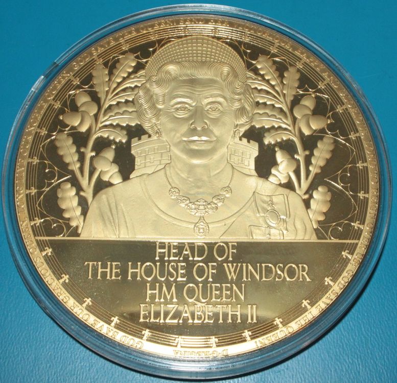 Medaille 2016, 100 mm, PP, QUEEN ELISABETH, Cu vergoldet | Kaufen auf ...