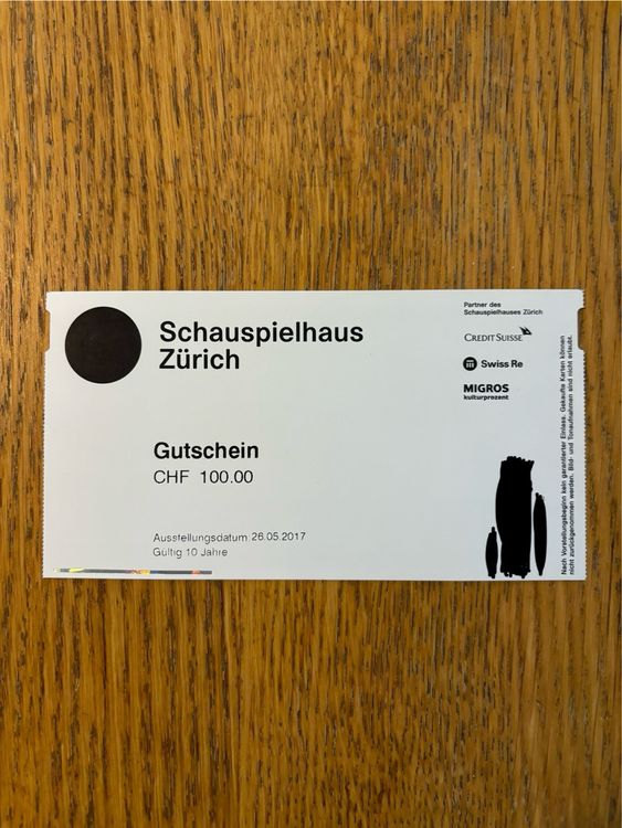 Gutschein Schauspielhaus Zürich CHF 100 (Neu (gemäss Beschreibung)) in Zürich für CHF 65 – mit ...