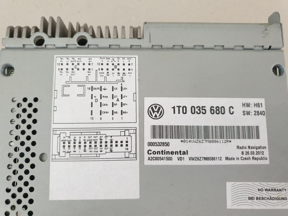 Original VW Auto Radio RNS 510 Touran etc..... (Gebraucht) in ...