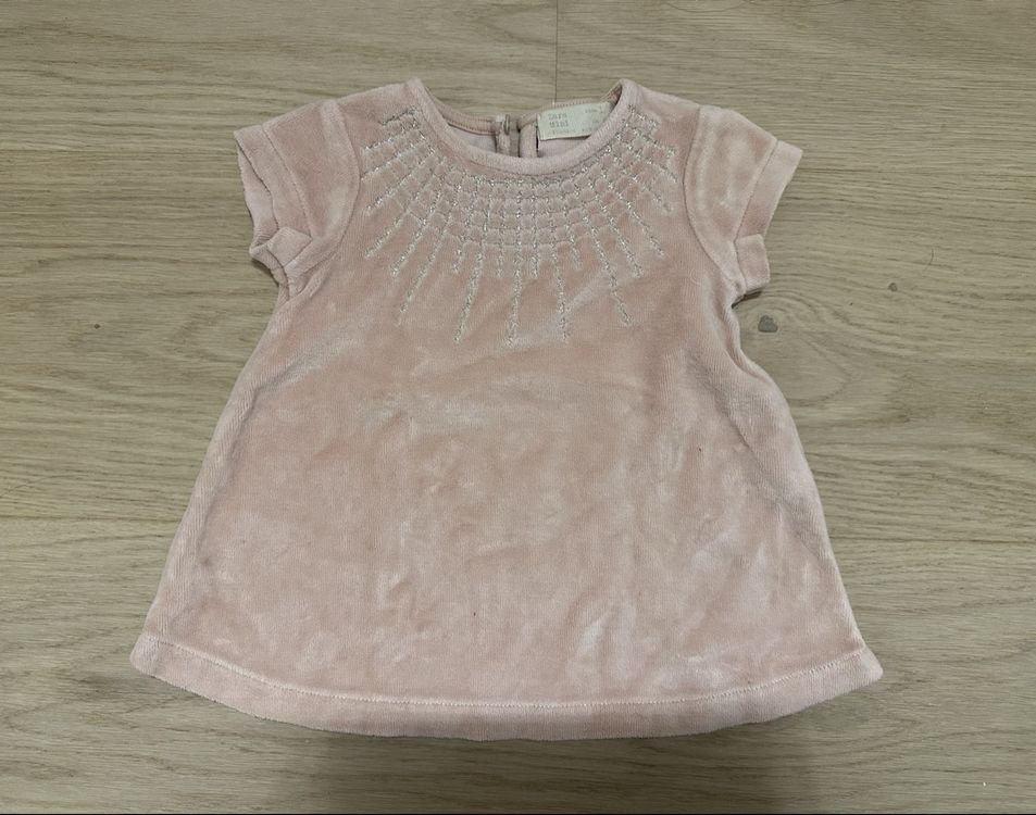 Jolie robe bébé fille rose poudré velours 1-3 mois 62cm Zara (Gebraucht) in Collonge-Bellerive ...
