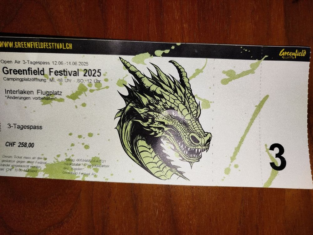 Greenfield 2025 3-Tagespass (Neu (gemäss Beschreibung)) in Kriens für ...
