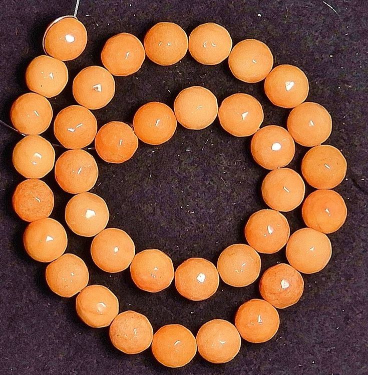 1 Strang echte natürliche orange Jade Perlen 10 mm facett. (Neu (gemäss ...