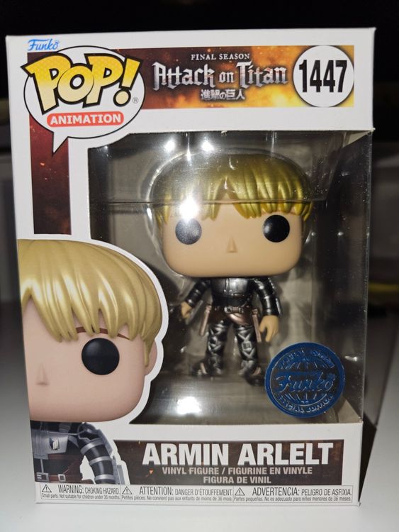 Funko Pop ! Attack on Titan Armin Arlelt 1447 metallic spéci (Neu ...
