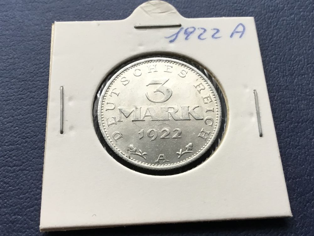 3 Reichmark 1922 A VZ (Gebraucht) in St. Margrethen SG für CHF 9 – mit Lieferung auf Ricardo kaufen