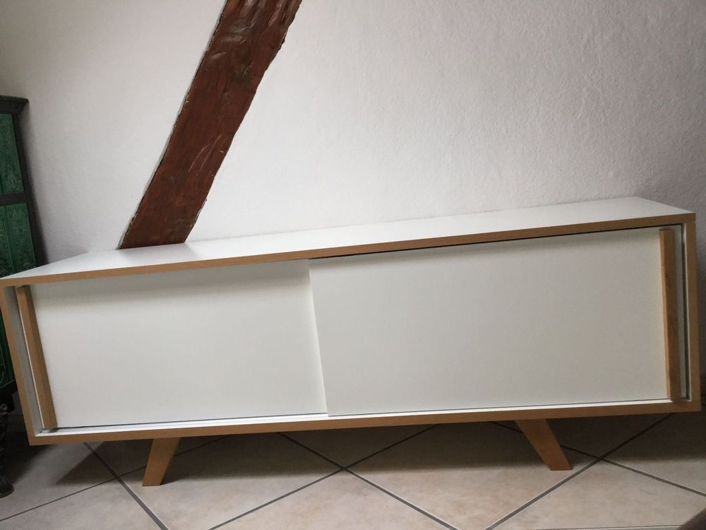 Lowboard weiss/Eiche | Kaufen auf Ricardo