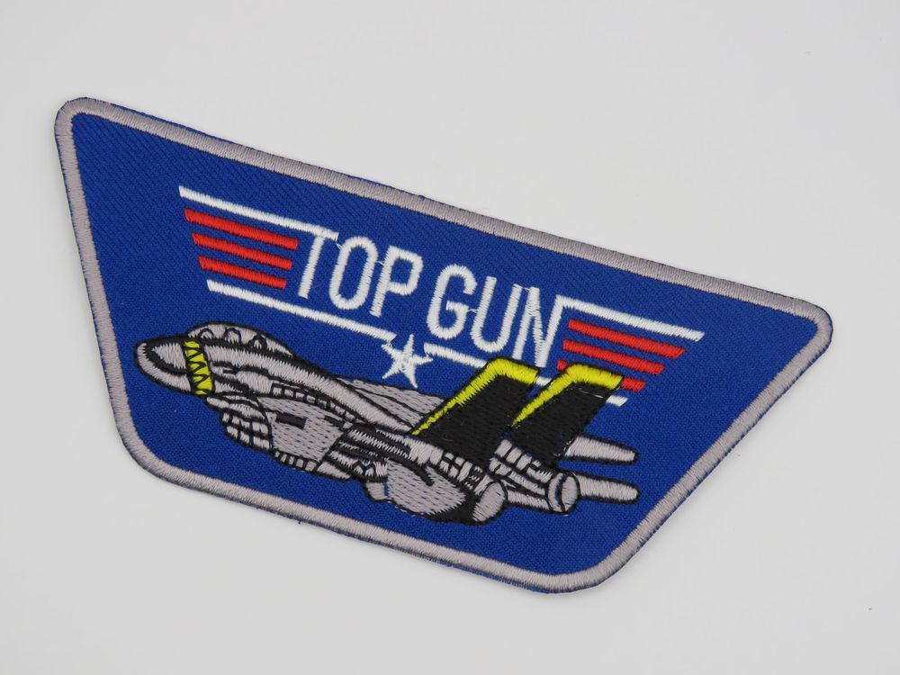 TOP GUN - Aufnäher - Aufbügler - Stickerei - 12x5,2cm (Neu und ...