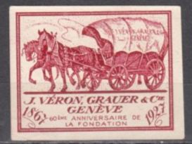 Vignette J. Veron, Grauer & Cie - 60ème anniver Genève 1927 | Kaufen ...