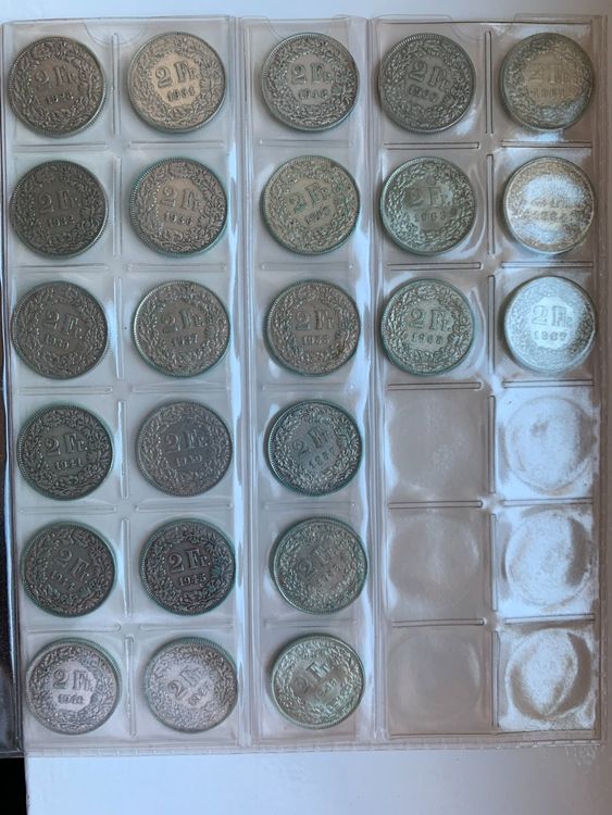 24 x 2 Franken 1928 - 1967, Silber Schweiz ++++++TOP++++++ | Kaufen auf Ricardo