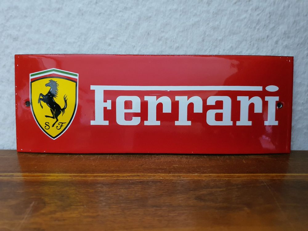 Emailschild Ferrari Italy Logo Emaille Schild Reklame Retro | Kaufen ...