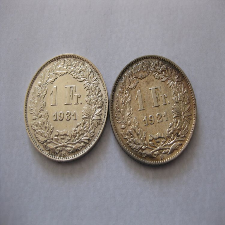 2 x 1 Fr 1921 - 1931 unz. | Kaufen auf Ricardo