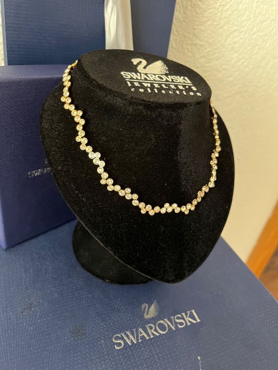 Swarovski Kette neu und original tennis 18k vergoldet, box (Neu (gemäss Beschreibung)) in ...
