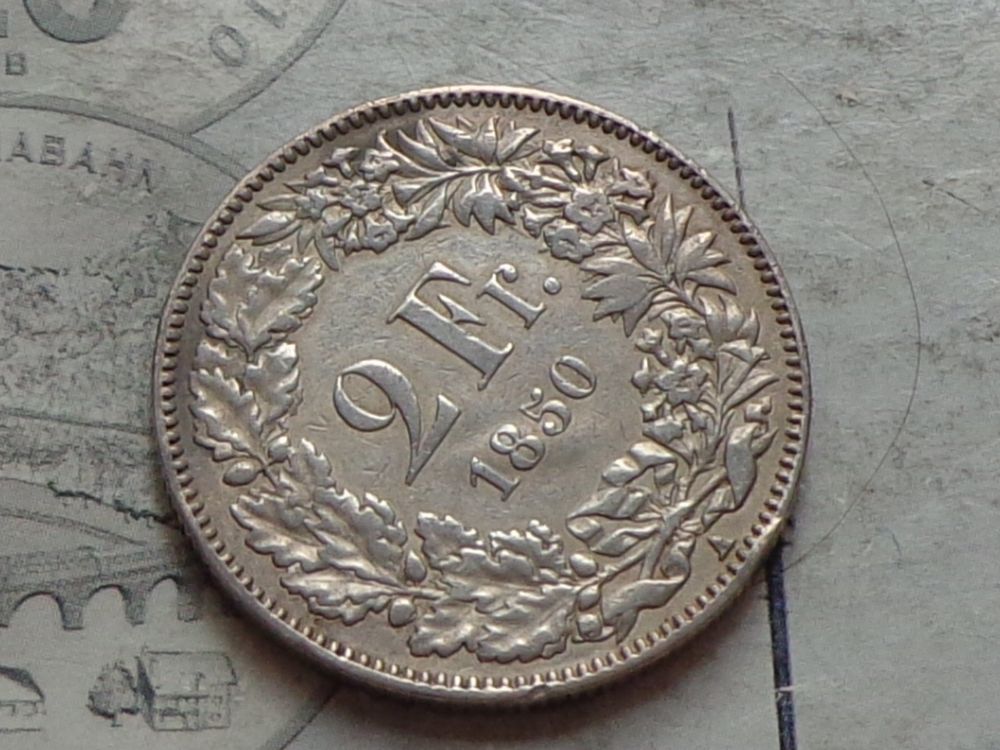 2 Fr. 1850 A - Très belle pièce Rare (Gebraucht) in Pully für CHF 249 – mit Lieferung auf ...