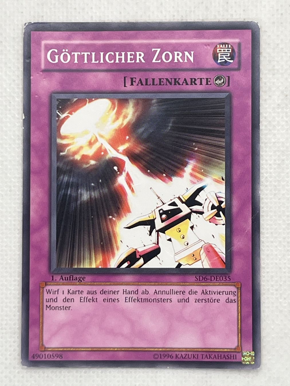 Yu-Gi-Oh! Karte "Göttlicher Zorn" - Selten & Original! (Gebraucht) in ...