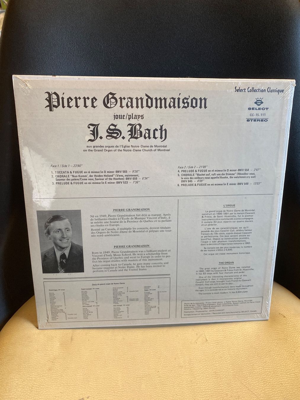 Bach - Pierre Grandmaison, Orgue Notre-Dame Montréal (Neuf avec ...