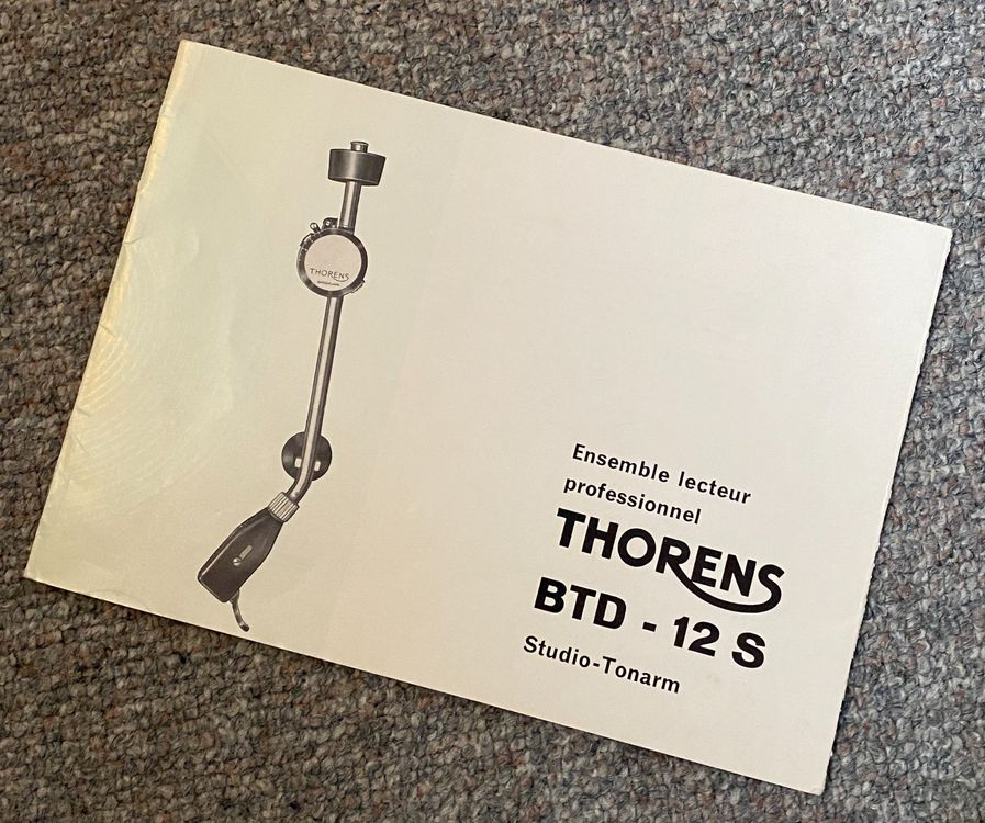 Thorens BTD-12 Studio Tonarm Anleitung | Kaufen auf Ricardo