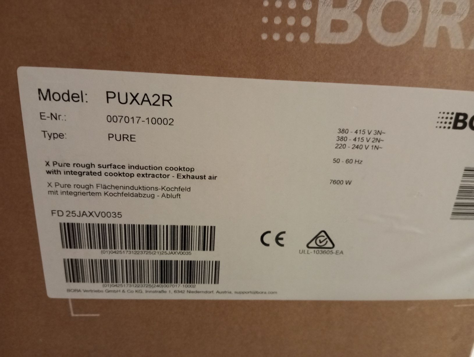 Bora PUXA2R Kochfeld matt (3 Jahre Garantie) (Neu (gemäss Beschreibung ...