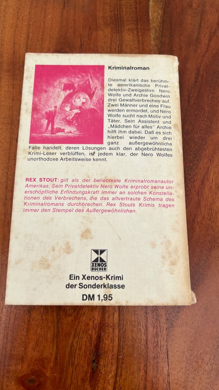 REX STOUT- Nero Wolfe kommt auf den Hund,Klassiker!1976 (Gebraucht) in ...