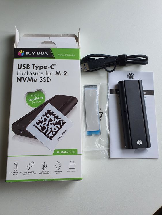 Icy Box IB-1807MT-C31 Gehäuse für M.2 NVMe (Neu (gemäss Beschreibung)) in Schlieren für CHF 15 ...