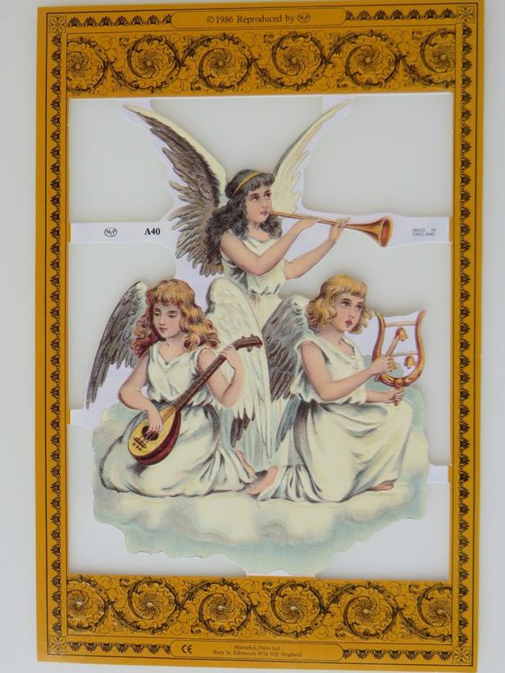 ENGEL MIT MUSIKINSTRUMENT GLANZBILDER POESIE-ALBUM OBLATEN (Neu (gemäss Beschreibung)) in ...