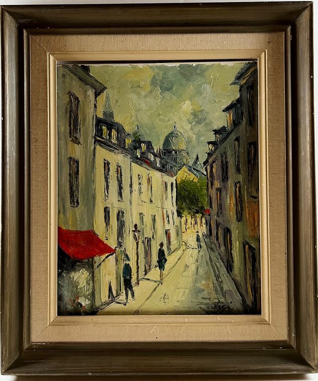 Strassenszene Gemälde Signiert. | Kaufen auf Ricardo