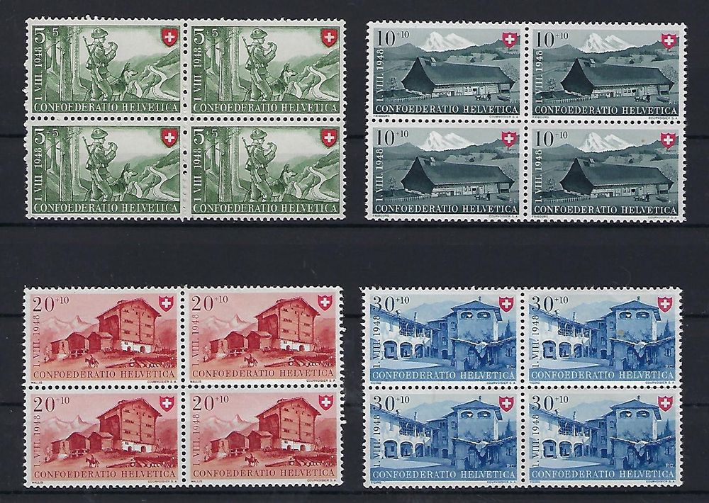 Pro Patria Viererblocks 1948 postfrisch 14682 (Gebraucht) in Lunden für CHF 5 – mit Lieferung ...