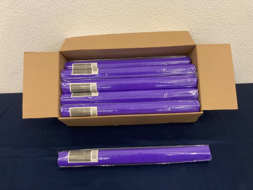 Krepp-Papier violett Karton mit 15 Rollen 50 x 500 cm | Kaufen auf Ricardo