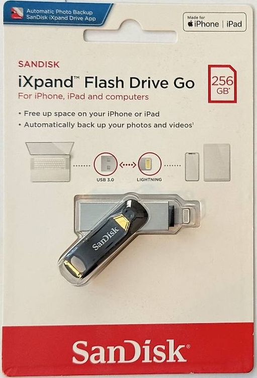 Sandisk iXpand Flash Drive Go 256GB (USB3 Lightning) (Gebraucht) in ...
