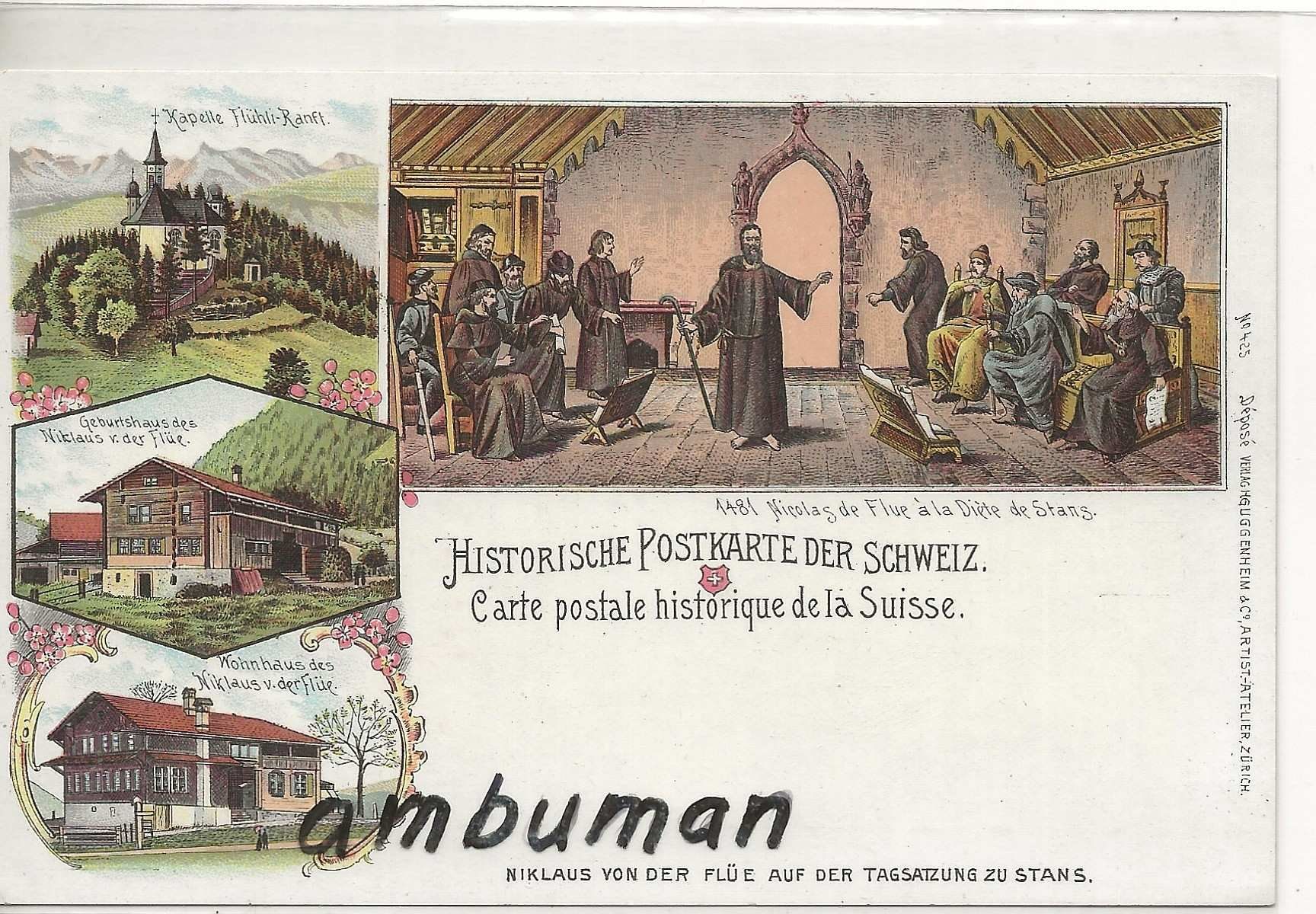 Flüeli Ranft OW Historische Litho Tagsatzung zu Stans 1481 (Gebraucht ...