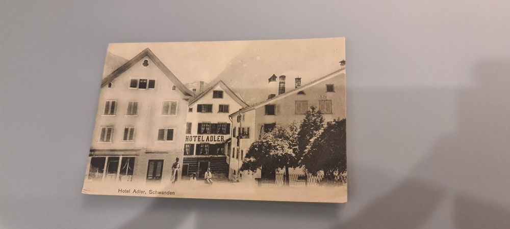 Schwanden/Adler/Hotel/Ansichtskarte/Glarus/Dorf/GL/Karte (Gebraucht) in Neukirch (Egnach) für ...