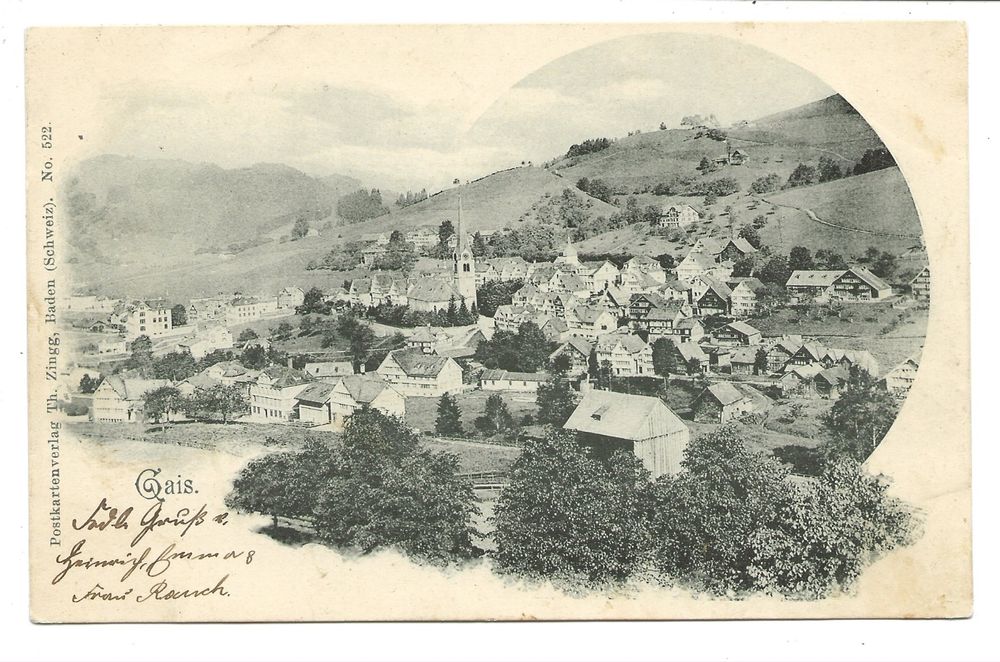 Gais (AR) Dorfpartie mit Kirche - 1901 (Gebraucht) in Engelburg für CHF 9.9 – mit Lieferung auf ...