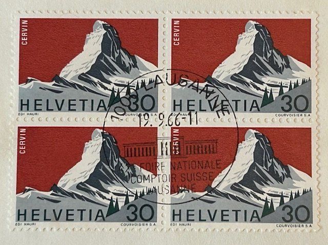 Lausanne 19.9.66🕹️PTT-Bögli📌HELVETIA 30👉Matterhorn 4478 m (Gebraucht ...