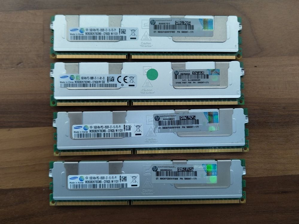 16GB DDR3 R-DIMM (Set of 4x16=64) | Kaufen auf Ricardo