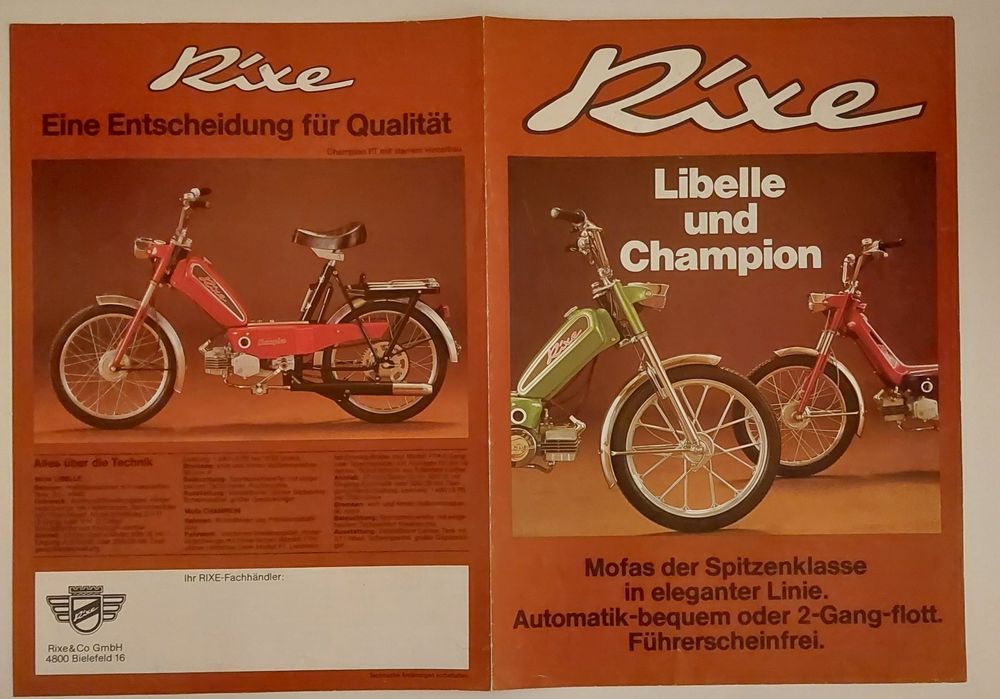 Prospekt Mofa Rixe Sachs Motor (Gebraucht) in Schenkon für CHF 30 – mit Lieferung auf Ricardo kaufen