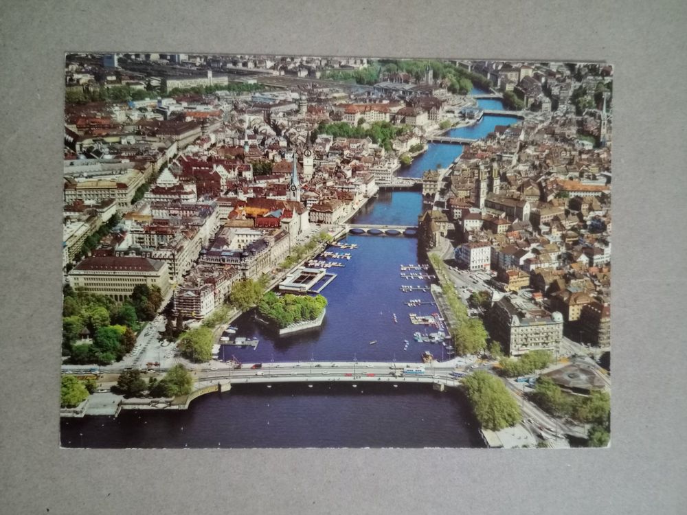 AK Zürich Flugaufnahme über die Limmat Photo Swissair (Gebraucht) in ...