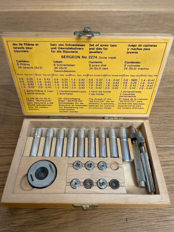 Bergeon 2274 Schneideisen und Gewindebohrer (Gebraucht) in Bonstetten für CHF 289 – mit ...