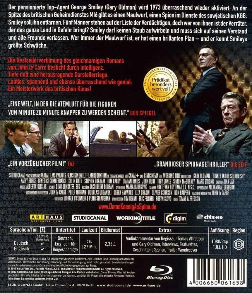 Dame König As Spion (2011) Gary Oldman/Strong/Firth/Hurt/BD (Gebraucht ...