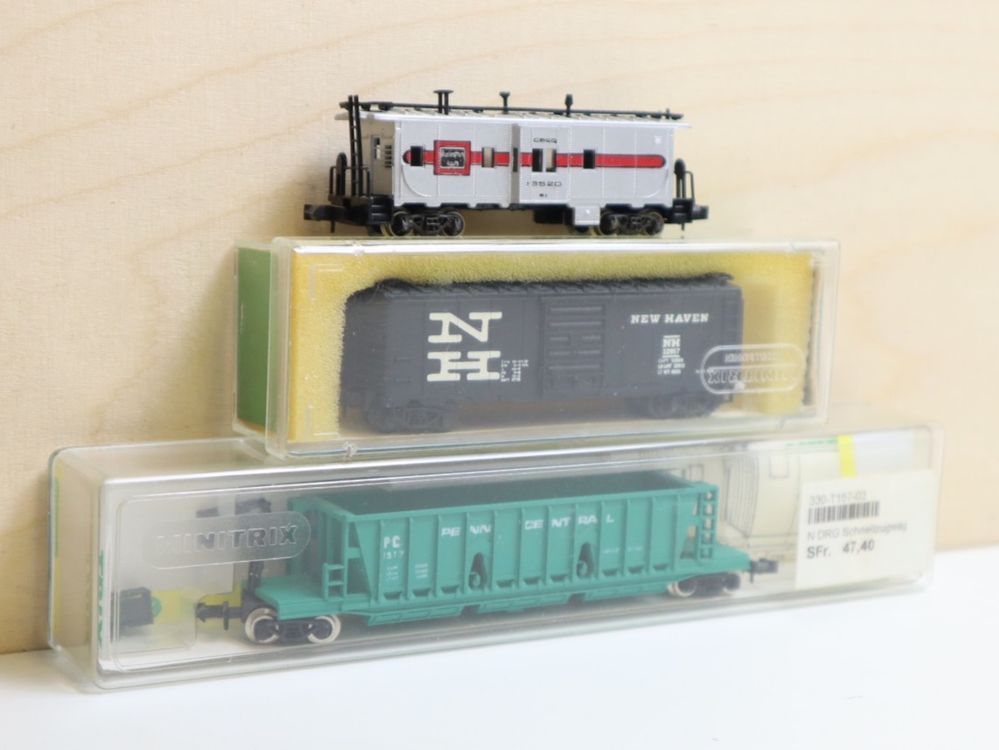 Minitrix 3 x USA Güterwagen Set - 15703 - Spur N (Gebraucht) in Winterthur für CHF 12 – mit ...