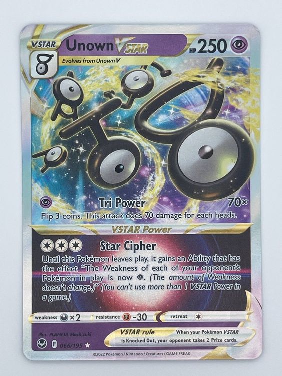 Unown VStar 066/195 Ultra Rare Pokémon Silver Tempest (Neu (gemäss ...