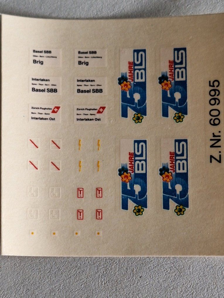 Märklin HO, 4 Autocollants 75 ans du BLS, selon photos (Neu (gemäss ...