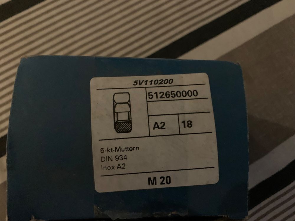 6kt-Mutter M20 Inox | Kaufen auf Ricardo