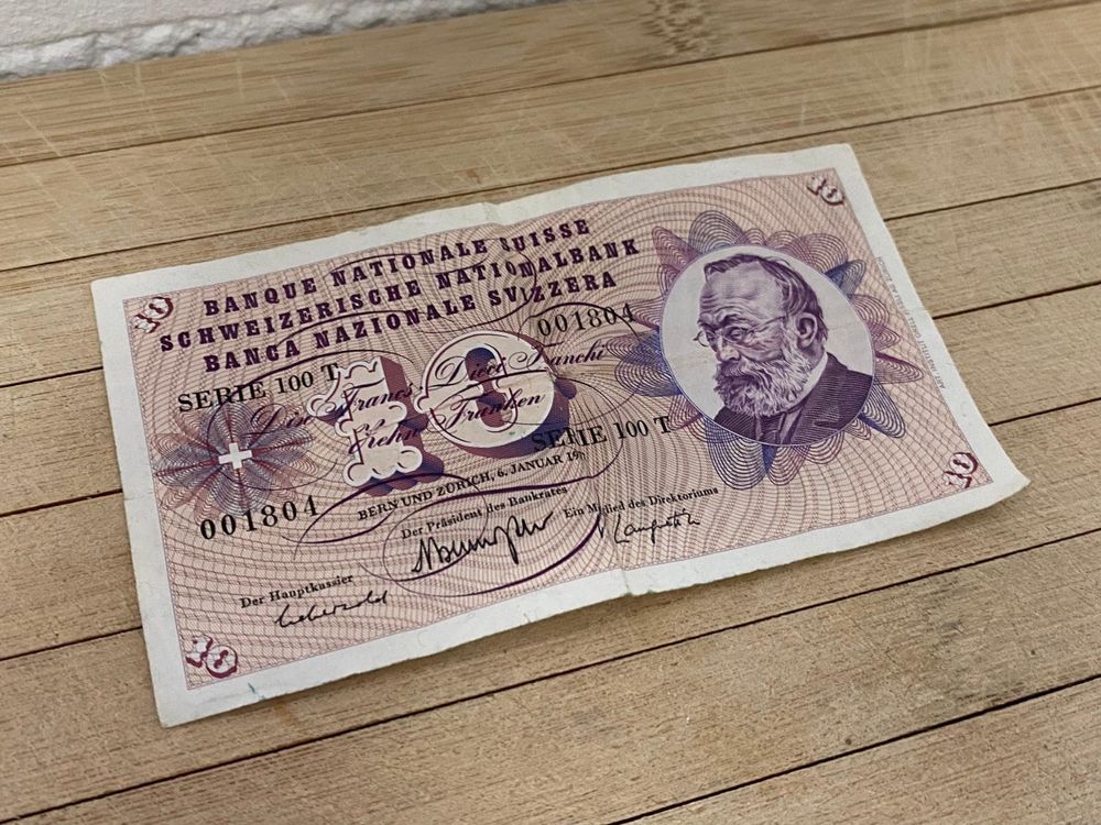 10 Franken Note 1977 Schweiz | Kaufen auf Ricardo
