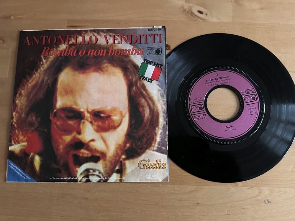 ANTONELLO VENDITTI rare Single Bomba o non bomba Italy 70's (Gebraucht ...