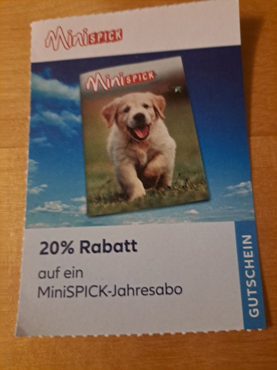 Mini Spick Abo 20 % Rabatt gültig bis 31.12.24 | Kaufen auf Ricardo