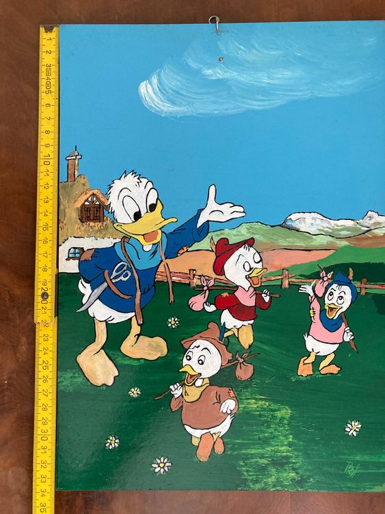 Gemälde Donald Duck, Tick, Trick und Track signiert P.Ryf (Gebraucht ...