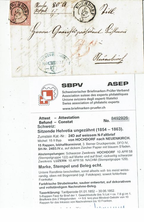 STRUBEL 15Rp (24D/B3)>NEUENKIRCH ZWEIKREIS BEFUND (Gebraucht) in Rüschlikon für CHF 60 – mit ...